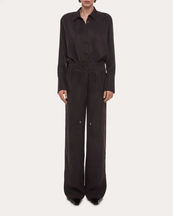Helmut Lang Fluid Microsuede Pull-on Pants