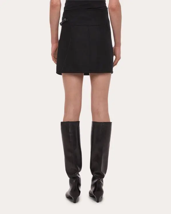 Helmut Lang Twill Saddle Mini Wrap Skirt