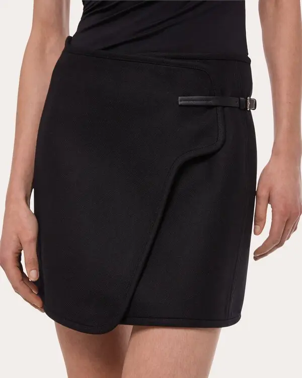 Helmut Lang Twill Saddle Mini Wrap Skirt