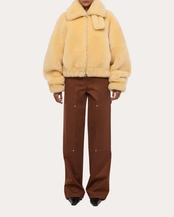 Helmut Lang Shearling Bomber Jacket