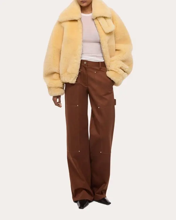 Helmut Lang Shearling Bomber Jacket