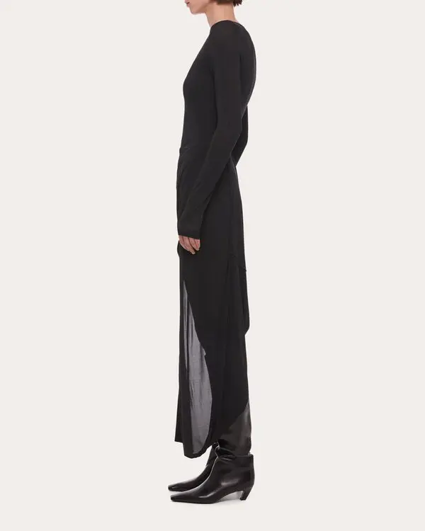 Helmut Lang Stretch Jersey Twisted Drape Dress