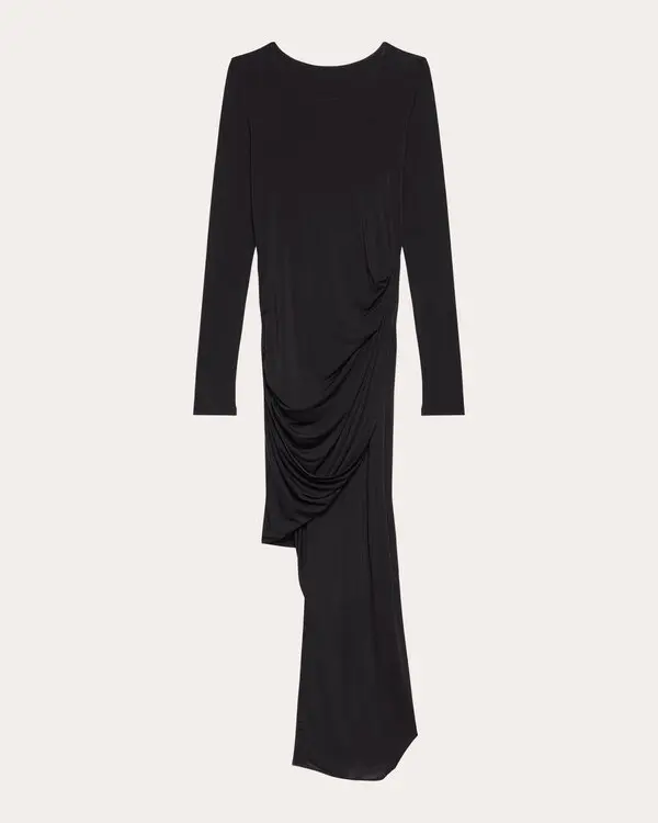 Helmut Lang Stretch Jersey Twisted Drape Dress