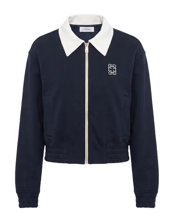 Sandro Sweatshirt Midnight Size Cotton, Polyester