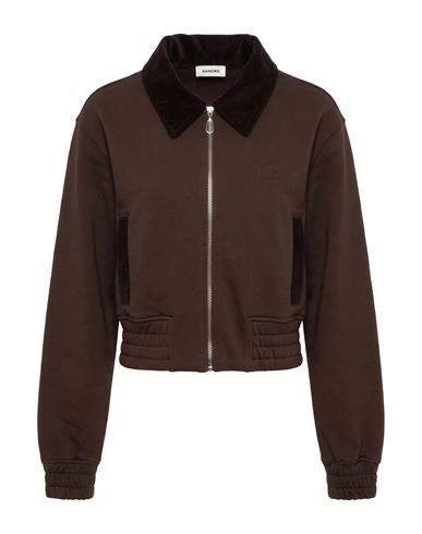 Sandro Sweatshirt Chocolate Size Cotton, Polyester