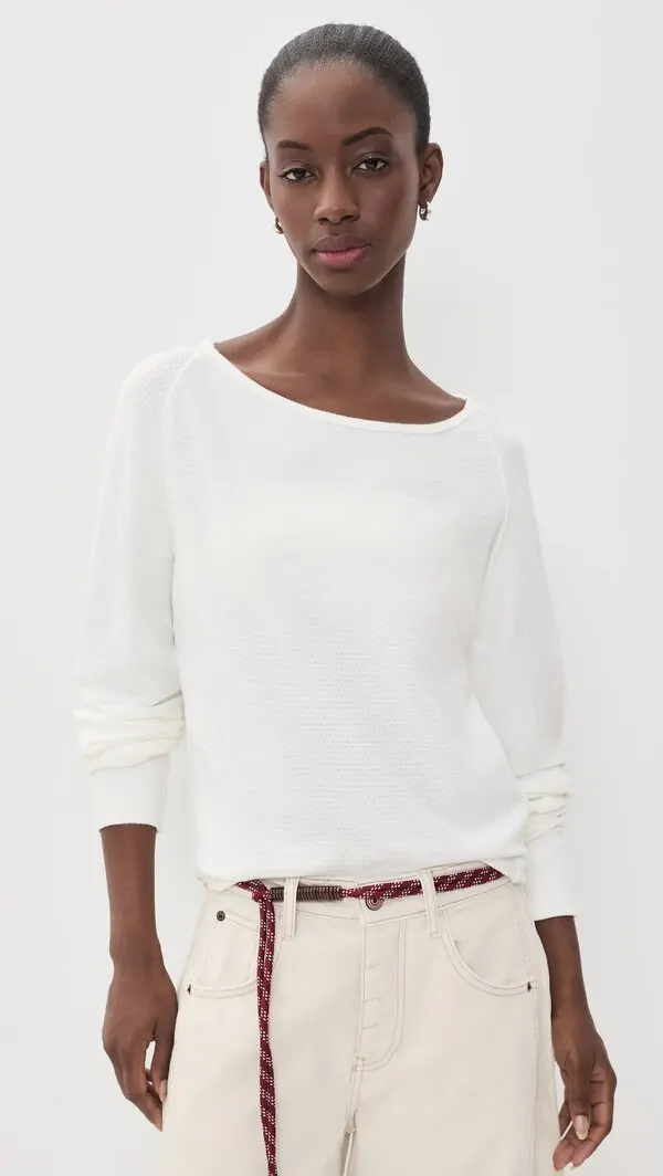 Free People Jess Thermal Tee - Clean Ivory