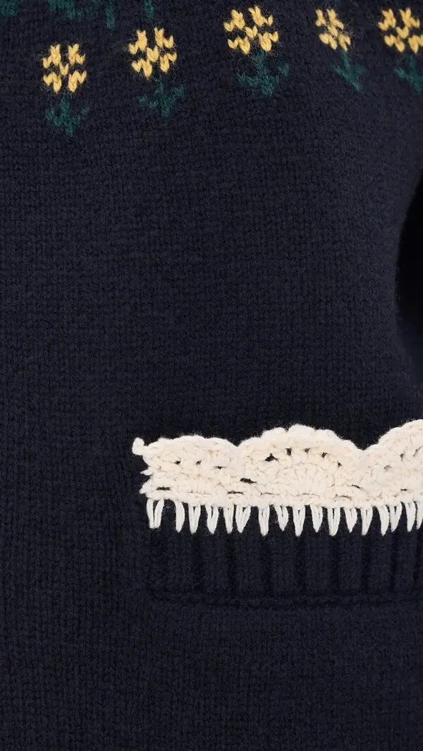 Sea Preston Knit Sherpa Lined Jacket - Navy