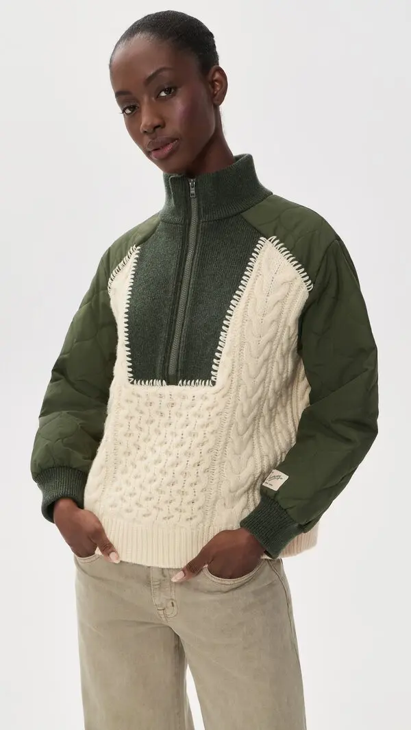 Sea Allen Cable Half Zip Combo Pullover