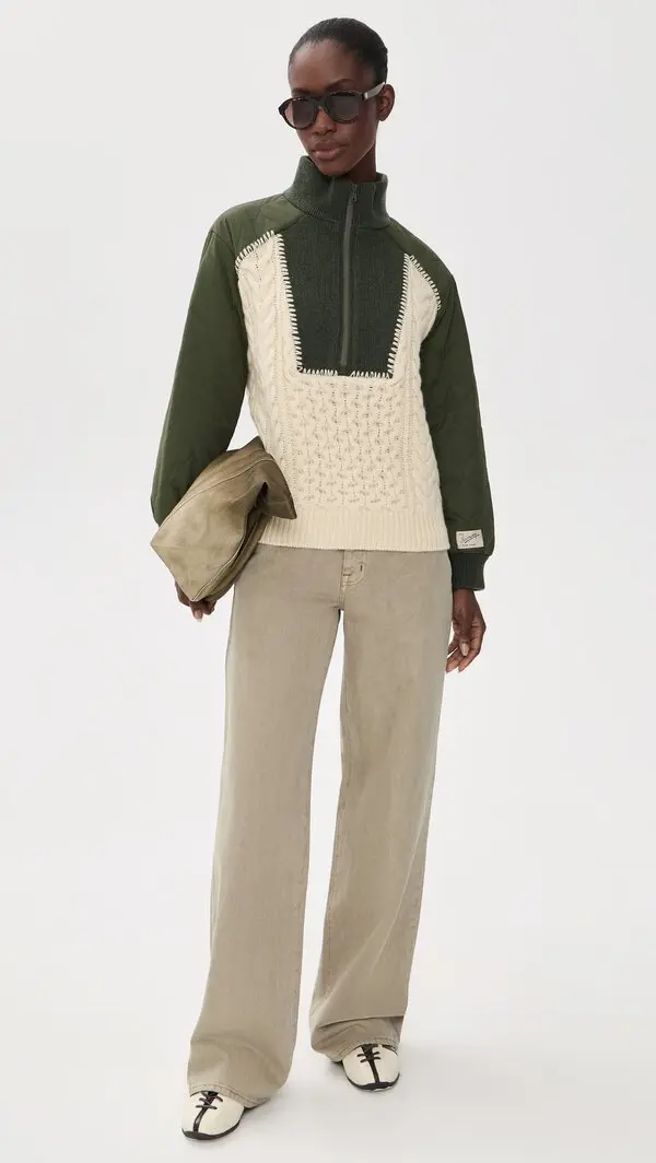 Sea Allen Cable Half Zip Combo Pullover