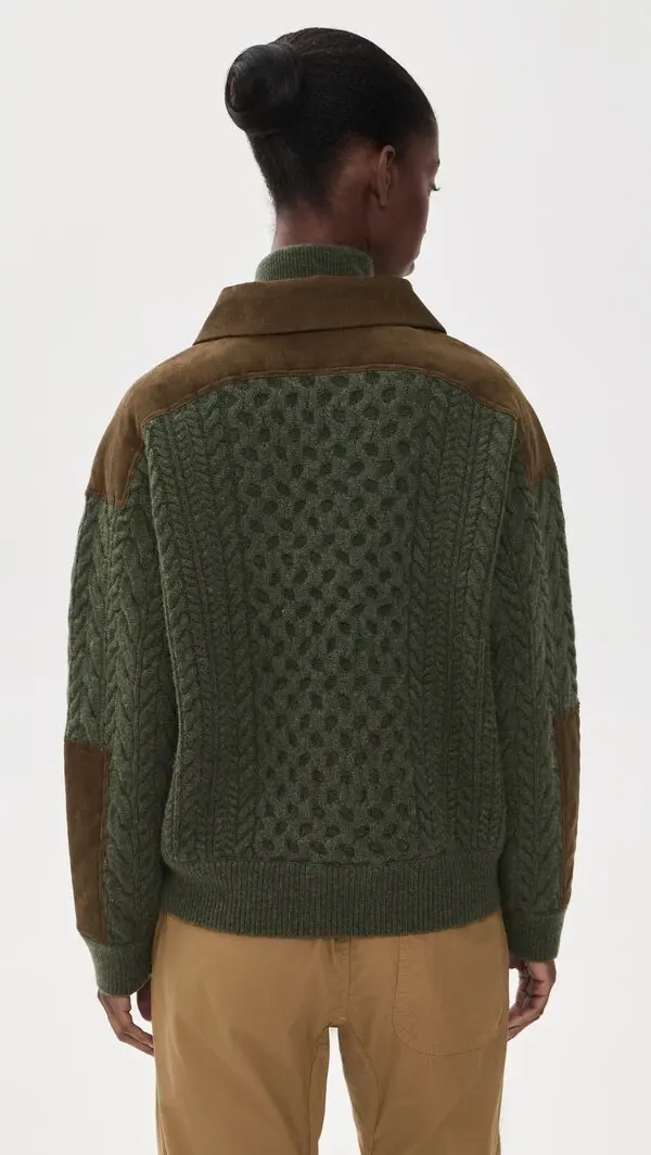 Sea Allen Cable Half Zip Double Layer Sweater