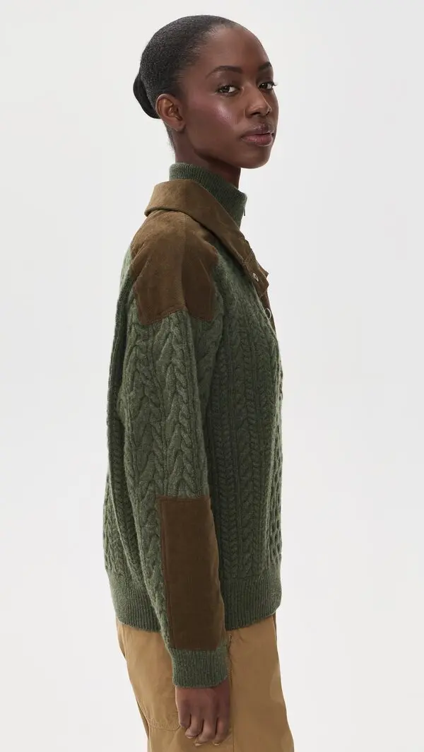 Sea Allen Cable Half Zip Double Layer Sweater