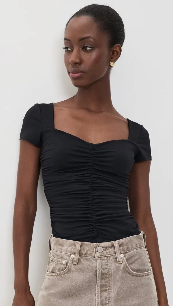 Susana Monaco Sweetheart Gathered Top