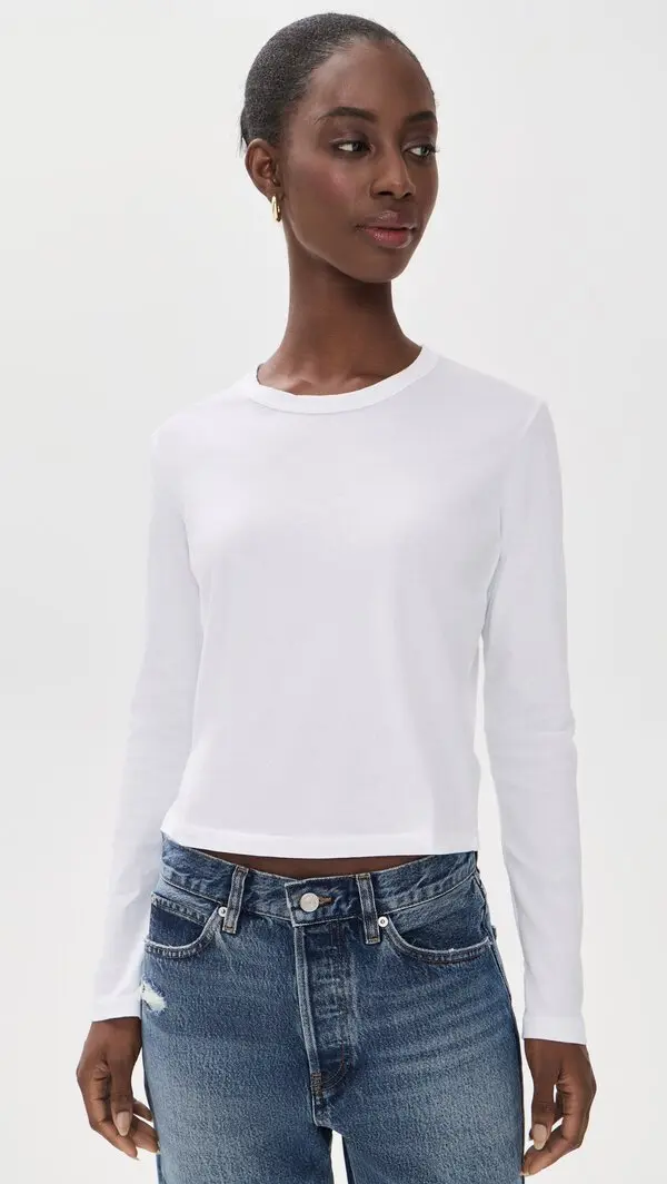 JAMES PERSE Shrunken Crew Neck Tee - White