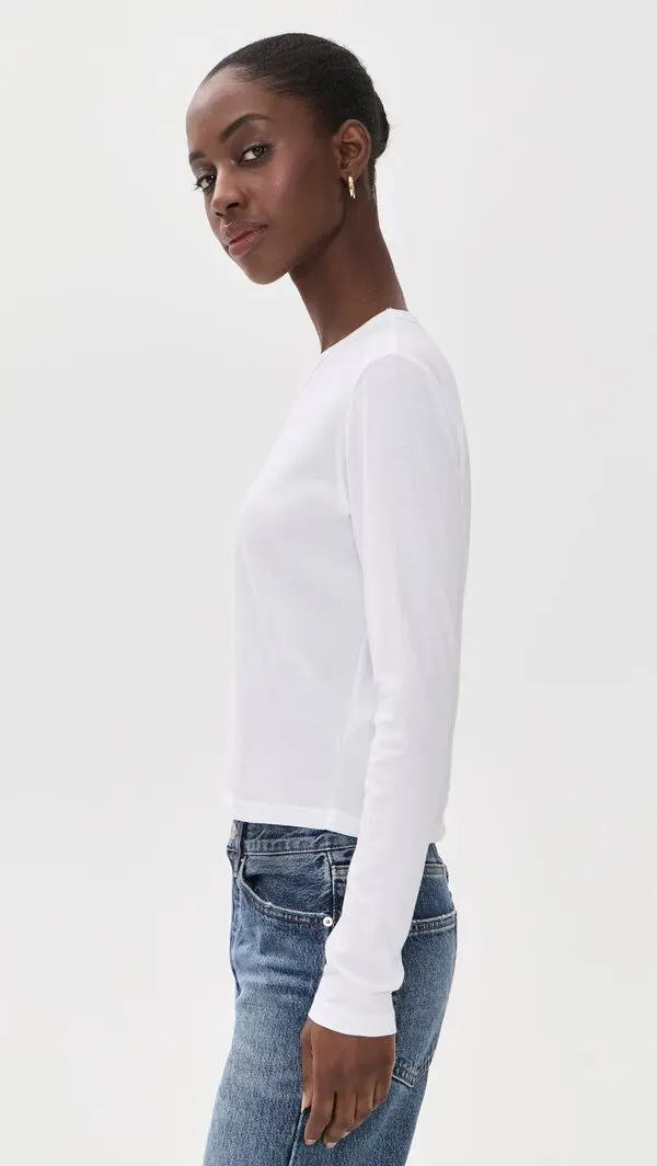JAMES PERSE Shrunken Crew Neck Tee - White
