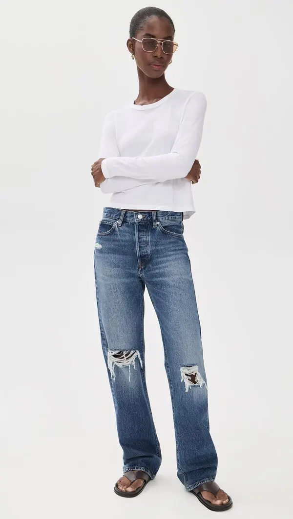 JAMES PERSE Shrunken Crew Neck Tee - White