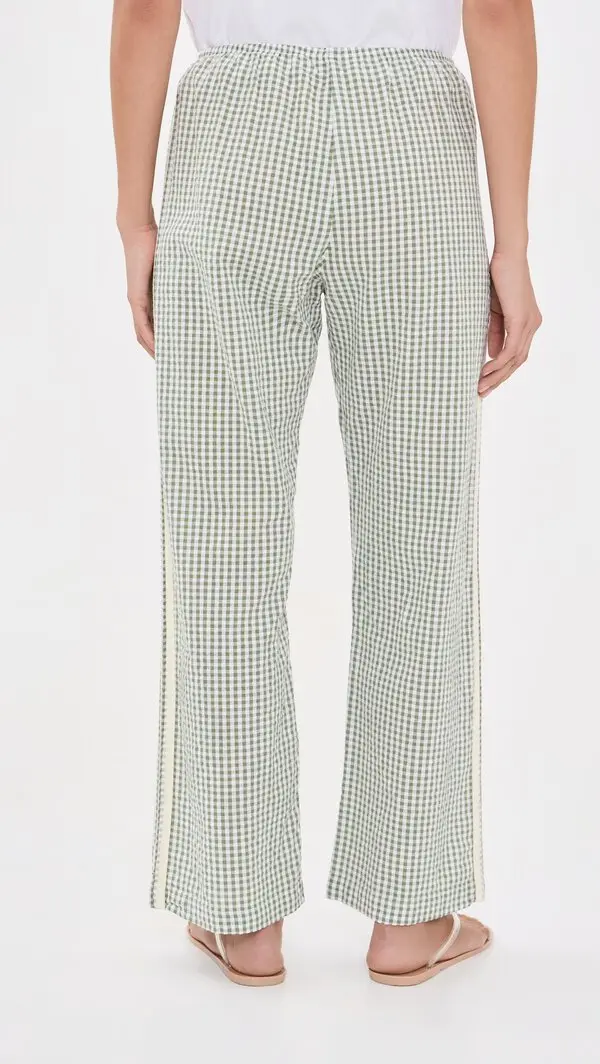 Donni. The Cotton Gingham Stripe Crop Pants