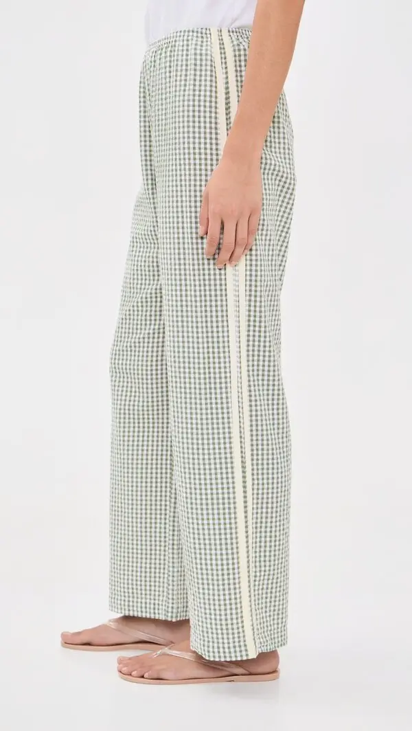 Donni. The Cotton Gingham Stripe Crop Pants