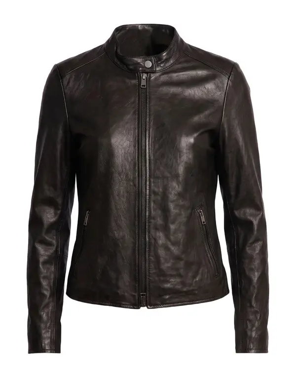 STREET LEATHERS Leather Biker Jacket - Black