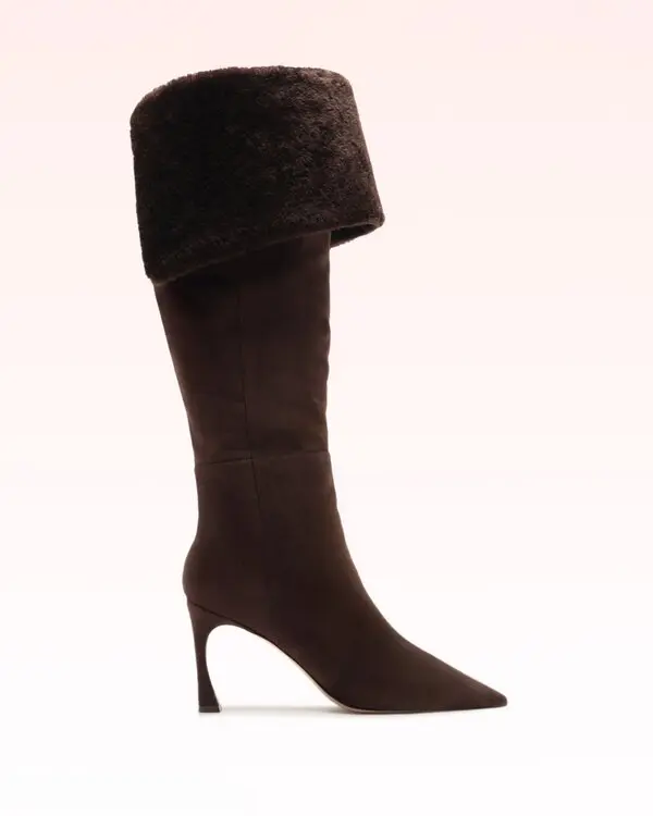 ALEXANDRE BIRMAN Suede And Shearling Stiletto Boots