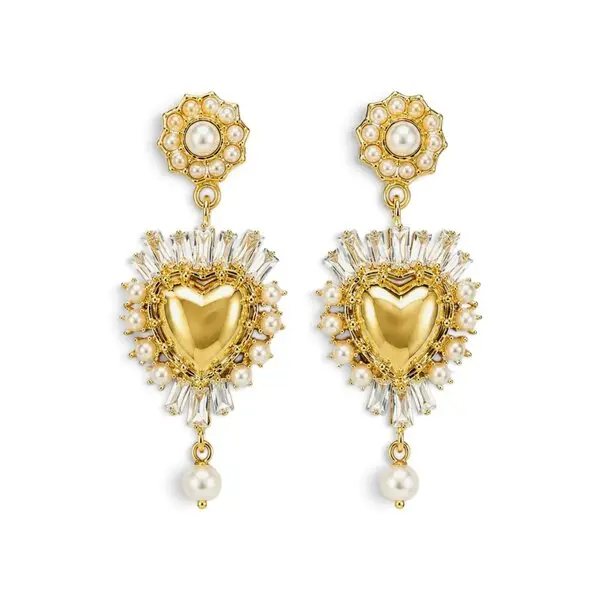 VSTYLE Divina Pearl Sacred Heart Earrings