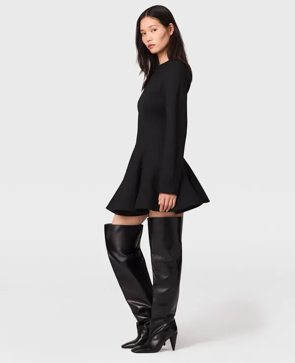 Stella McCartney Peplum Wool Mini Dress - Black