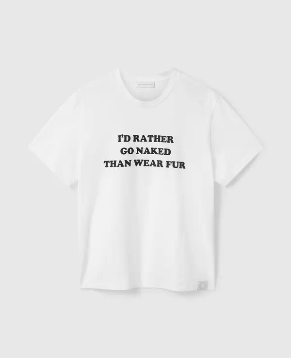 Stella McCartney Rather Go Naked' Slogan T-shirt - White
