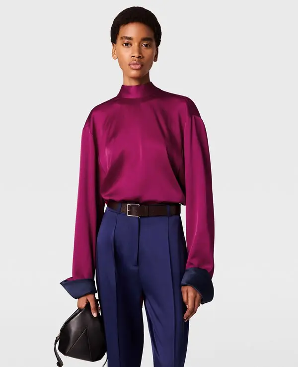 Stella McCartney Tie-back High-neck Satin Top