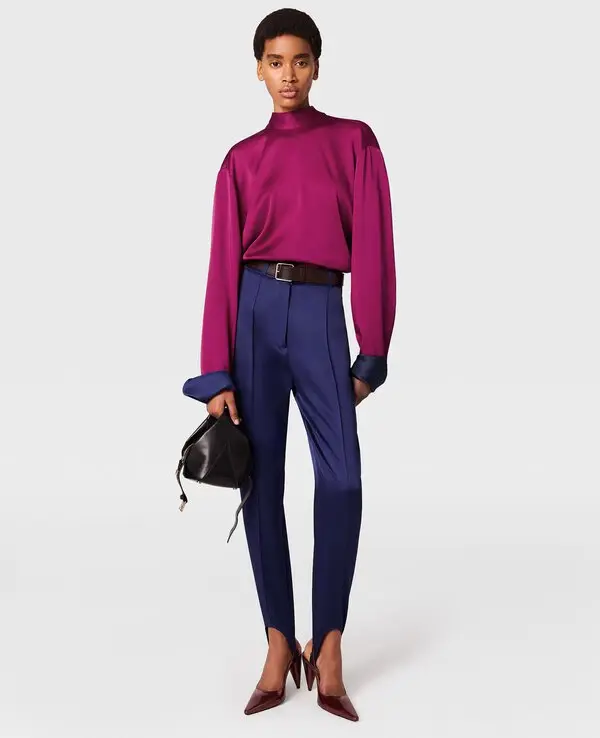Stella McCartney Tie-back High-neck Satin Top