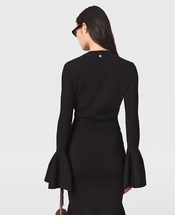 Stella McCartney Compact Knit Bell-sleeve Cardigan