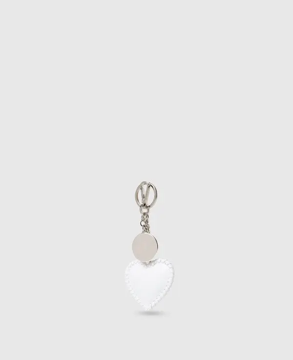 Stella McCartney Whipstitch Heart Charm - White
