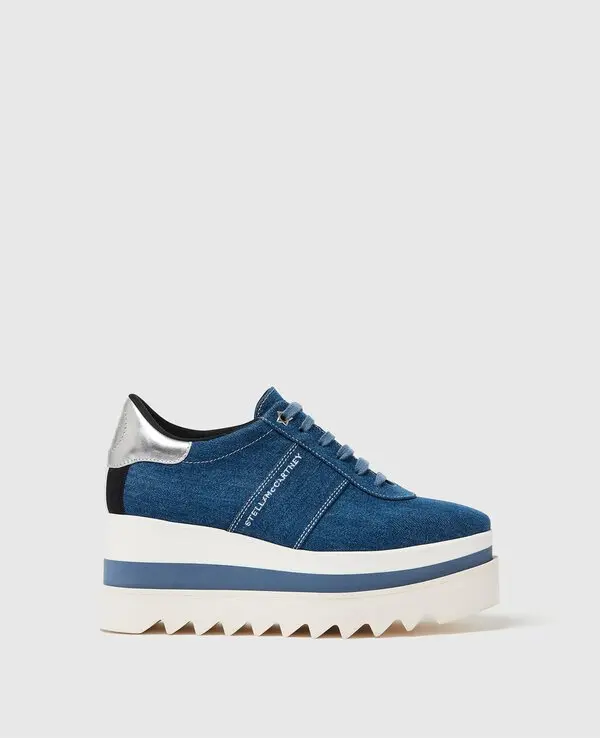 Stella McCartney Sneak-elyse Denim Platform Trainers