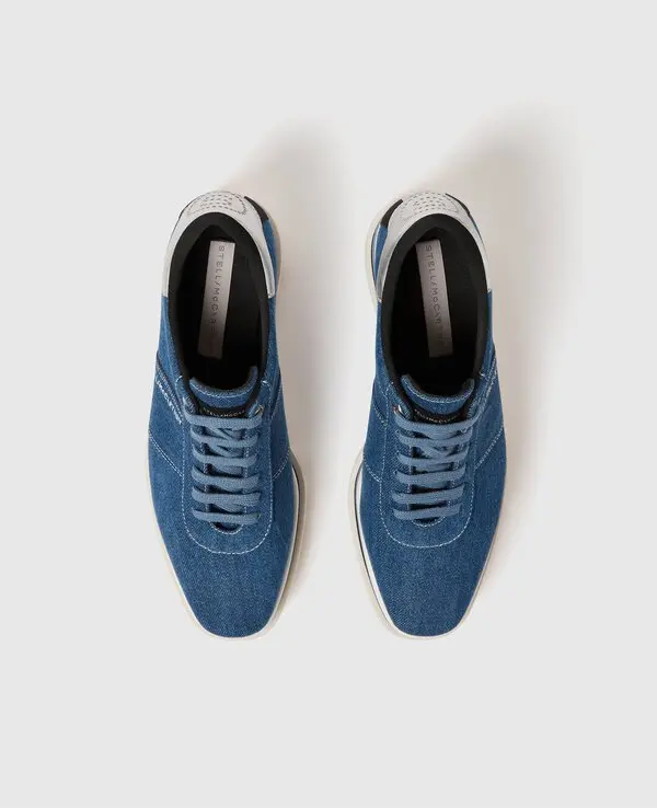 Stella McCartney Sneak-elyse Denim Platform Trainers