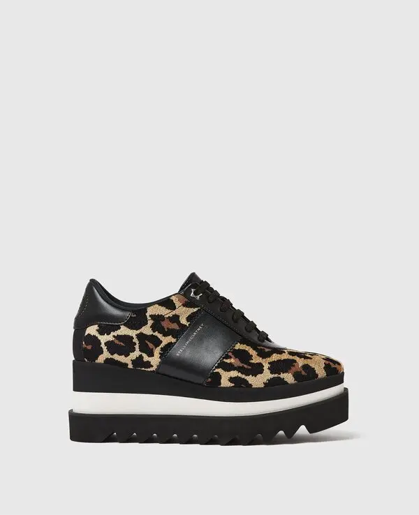 Stella McCartney Sneak-elyse Leopard Platform Trainers