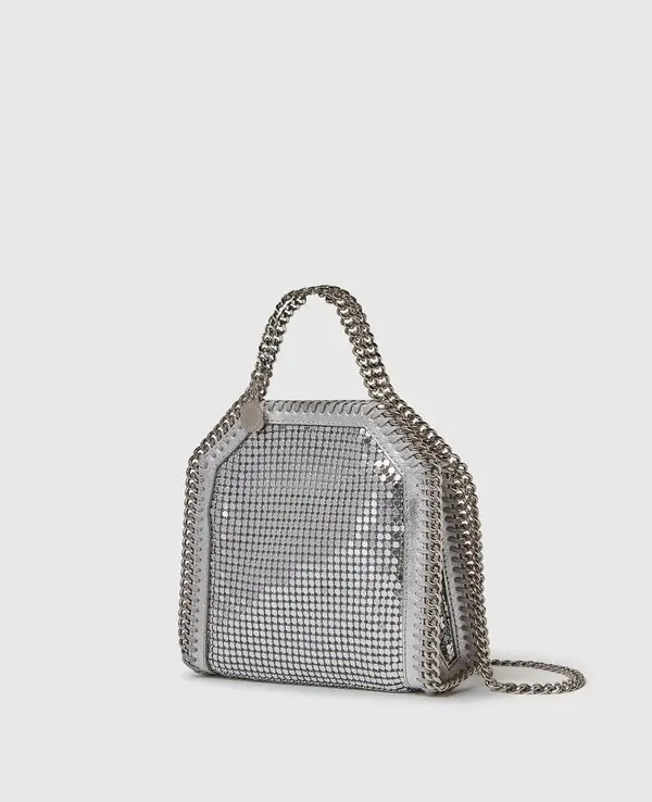 Stella McCartney Falabella Chainmail Tiny Tote Bag - Silver