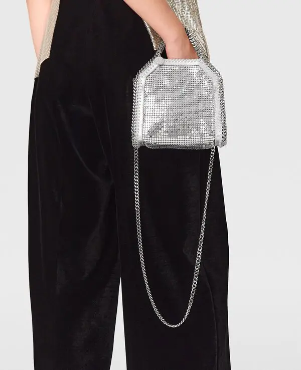 Stella McCartney Falabella Chainmail Tiny Tote Bag - Silver