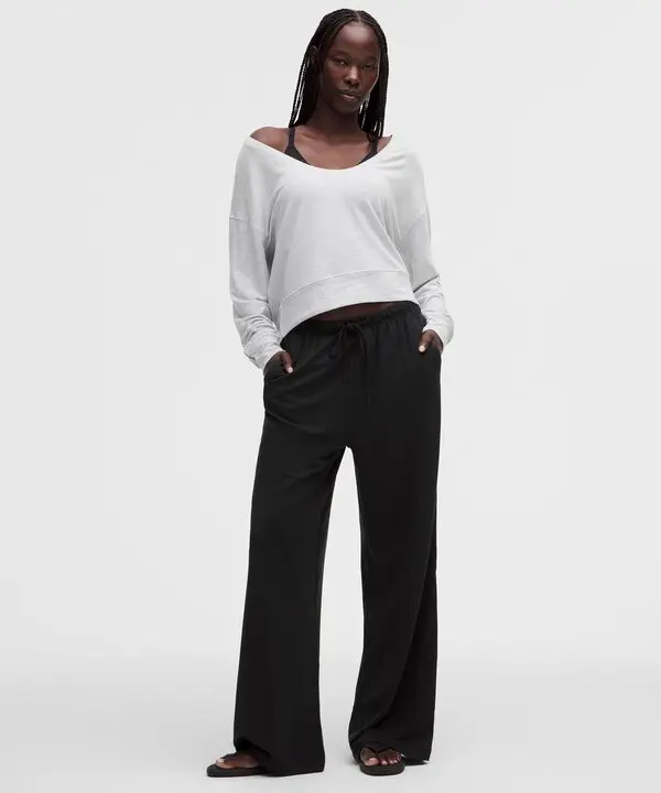 Lululemon Becalm Mid-rise Straight-leg Pant
