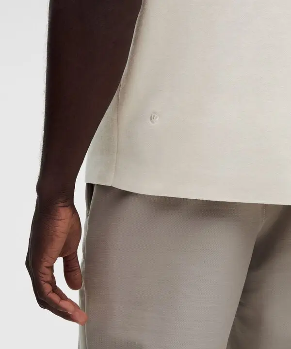 Lululemon Cotton-blend Knit Short-sleeve Polo Shirt - Light Ivory