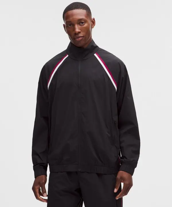 Lululemon Pace Breaker Track Jacket - Black/white/raspberry Rave