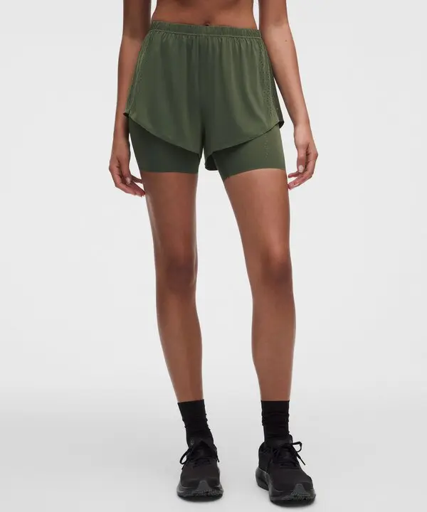 Lululemon Sleek Perforated 2-in-1 High-rise Short - Sassy Sage