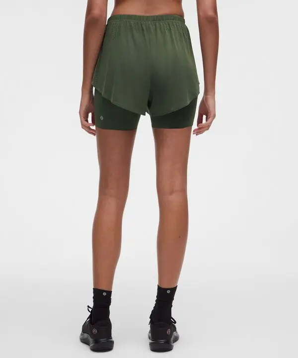 Lululemon Sleek Perforated 2-in-1 High-rise Short - Sassy Sage