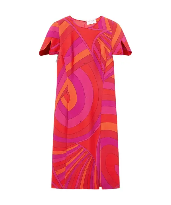 Emilio Pucci Printed Round-collar Short-sleeve Dress