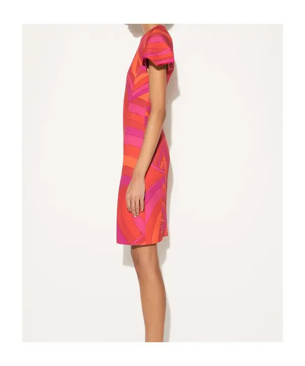 Emilio Pucci Printed Round-collar Short-sleeve Dress