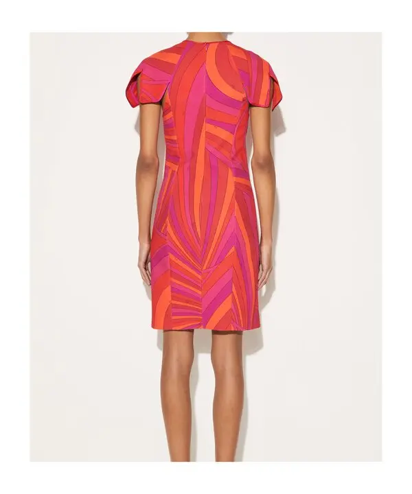 Emilio Pucci Printed Round-collar Short-sleeve Dress
