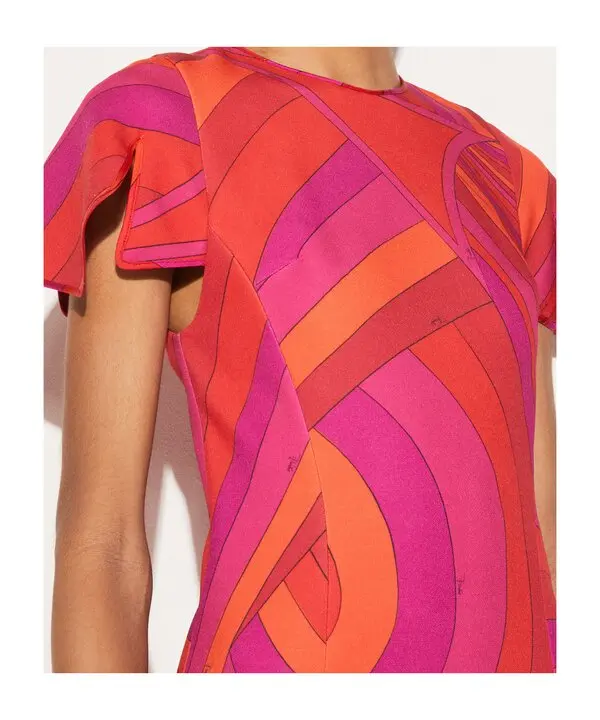 Emilio Pucci Printed Round-collar Short-sleeve Dress