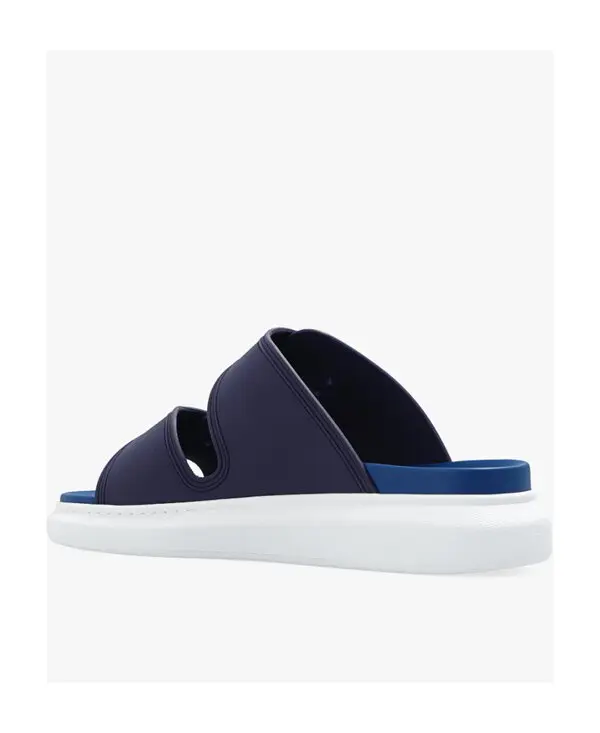 Alexander McQueen Logo-engraved Double-strap Sandals - Blue