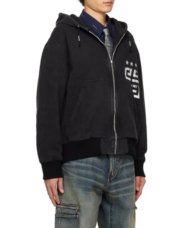 Givenchy Logo Zipper Denim Coat