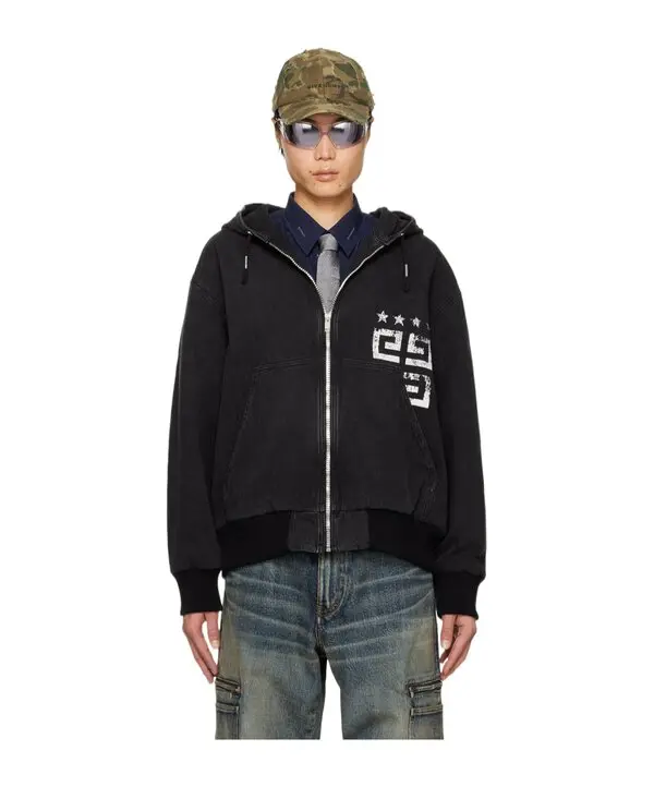 Givenchy Logo Zipper Denim Coat
