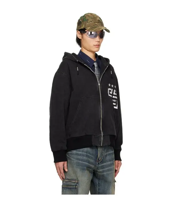 Givenchy Logo Zipper Denim Coat