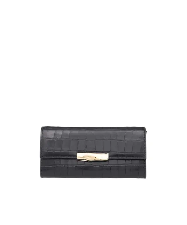 Bally Crocodile-effect Leather Shoulder Bag