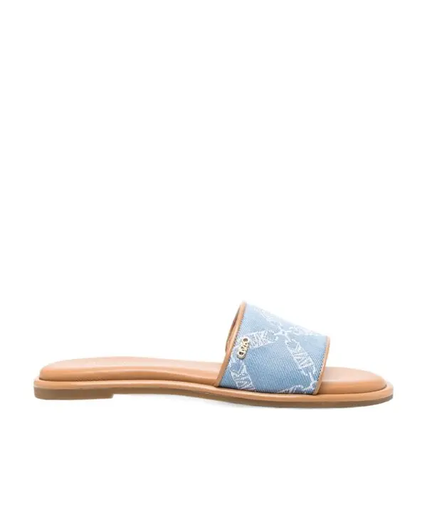 Michael Kors Monogram Jacquard Open Toe Slides